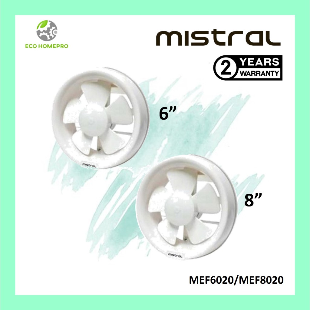 Mistral 6"/8" Round Exhaust Fan MEF6020/MEF8020 (White) | Shopee Malaysia