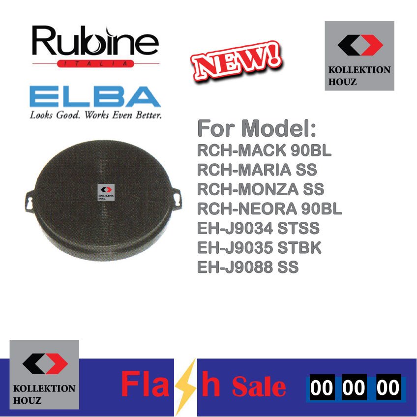 Rubine Hood Charcoal Filter Elba Hood Charcoal Filter ORIGINAL Compatible Carbon Filter Rubine ...