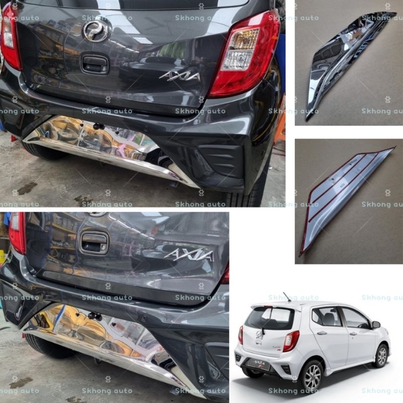 perodua axia 2021 2022 rear plate chrome cover / Chrome Back Door ...
