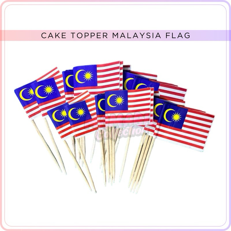 Merdeka Topper Bendera Malaysia Flag Toothpick Cake Topper | Shopee ...
