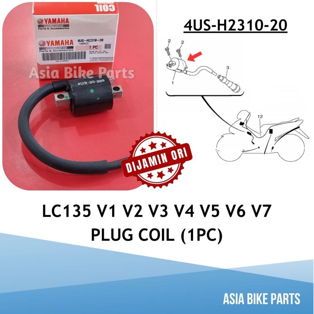 Yamaha Original LC135 V1 V2 V3 V4 V5 V6 V7 Ignition Coil Assy / Plug ...