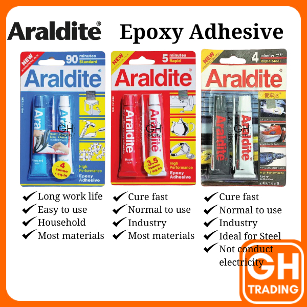 Araldite Epoxy Adhesive Gam Besi Paling Kuat Gam Plastik Gam 2 Tan Besi ...