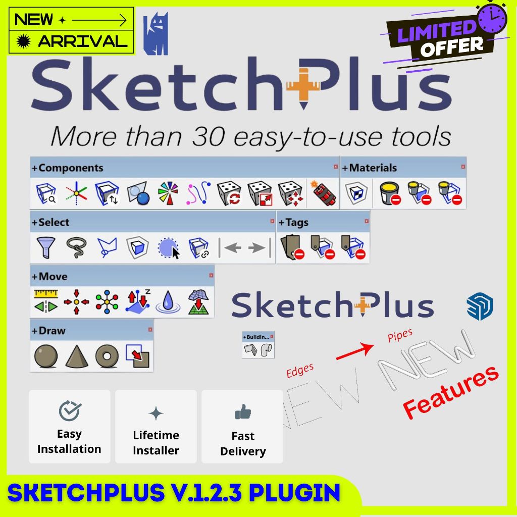 Sketchplus Sketchup plugin [Windows] Full Version | Lifetime | Shopee Malaysia
