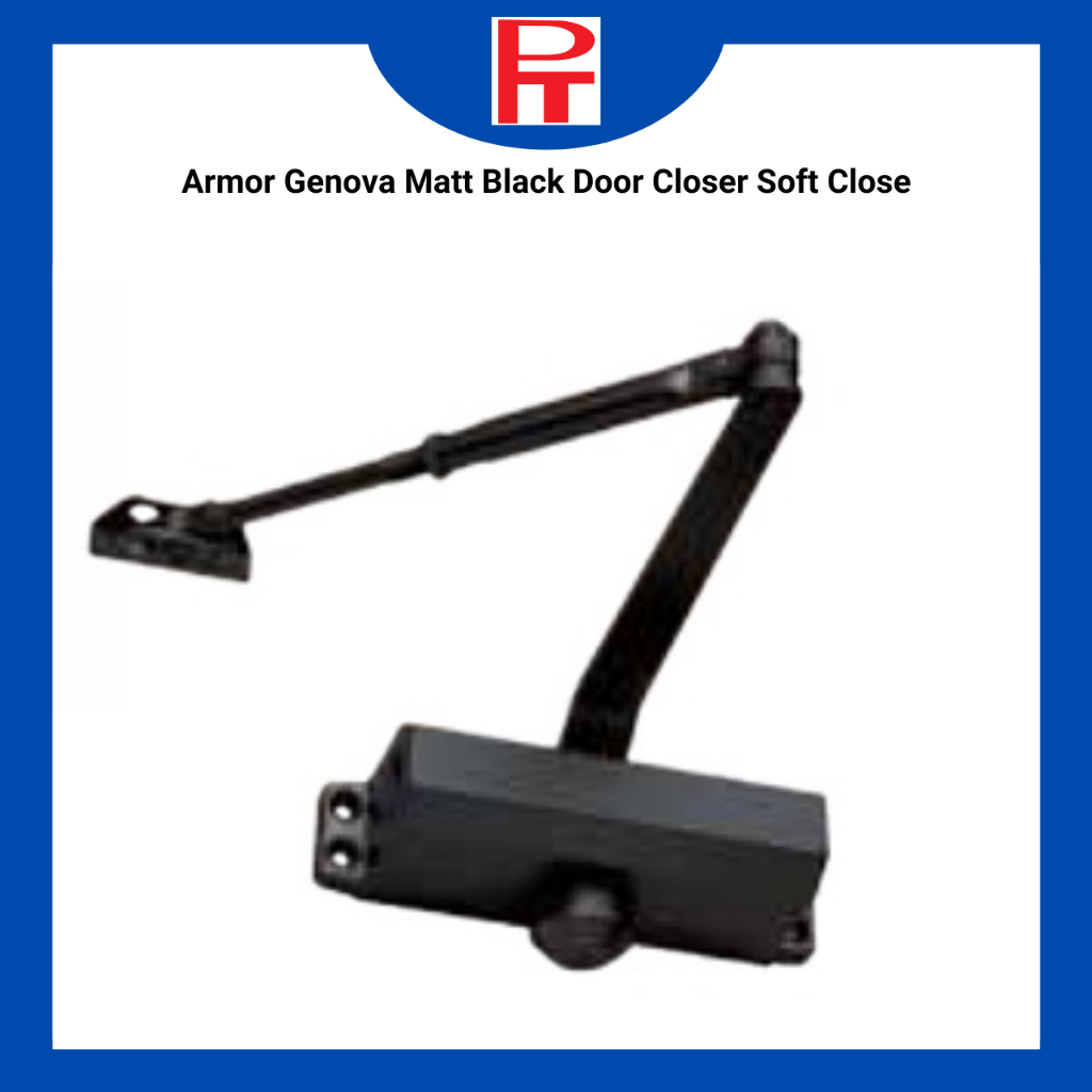 Armor Genova Matt Black Door Closer Soft Close | Shopee Malaysia