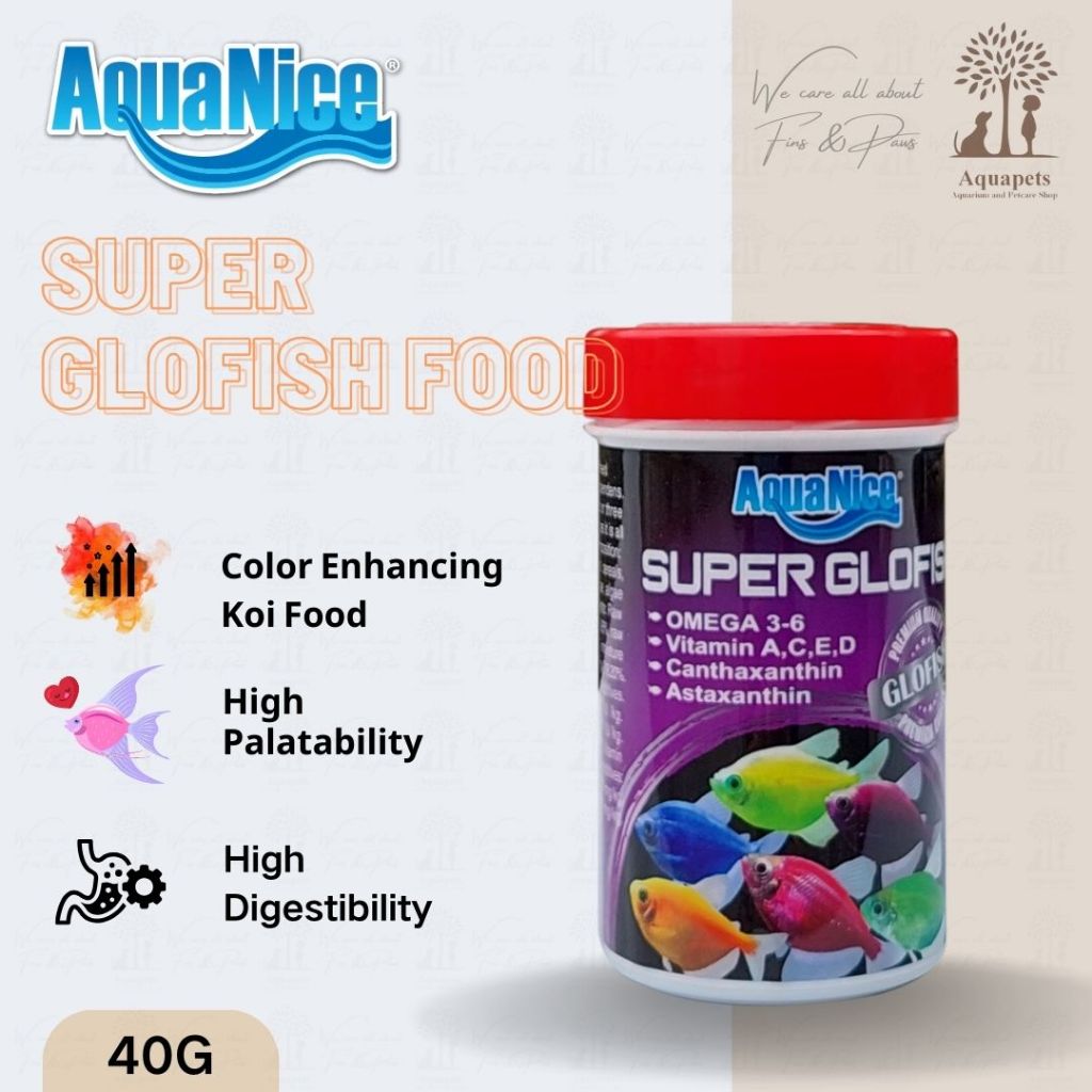 Aquanice Super Glofish Food - 40g / Tetra glofish food / Small fish ...