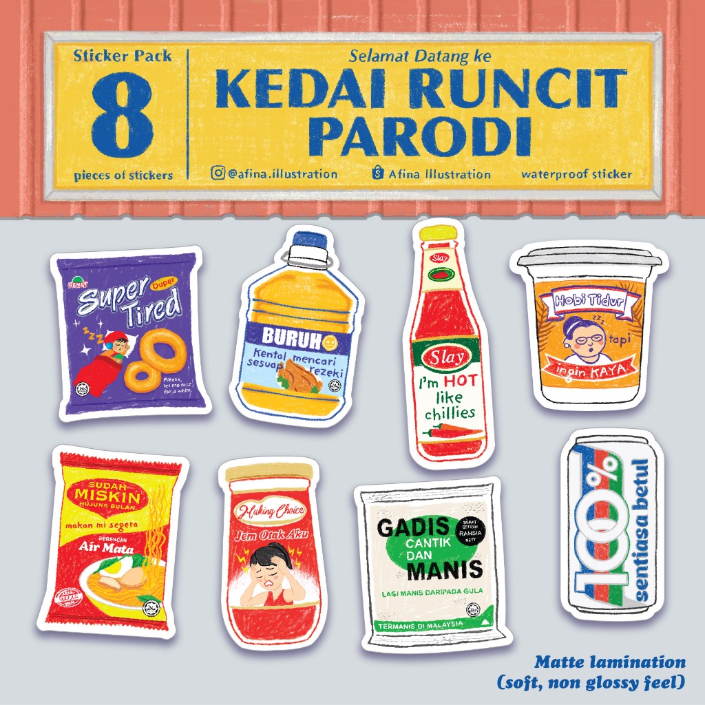 Kedai Runcit Parodi Food Funny Sticker Pack | Shopee Malaysia