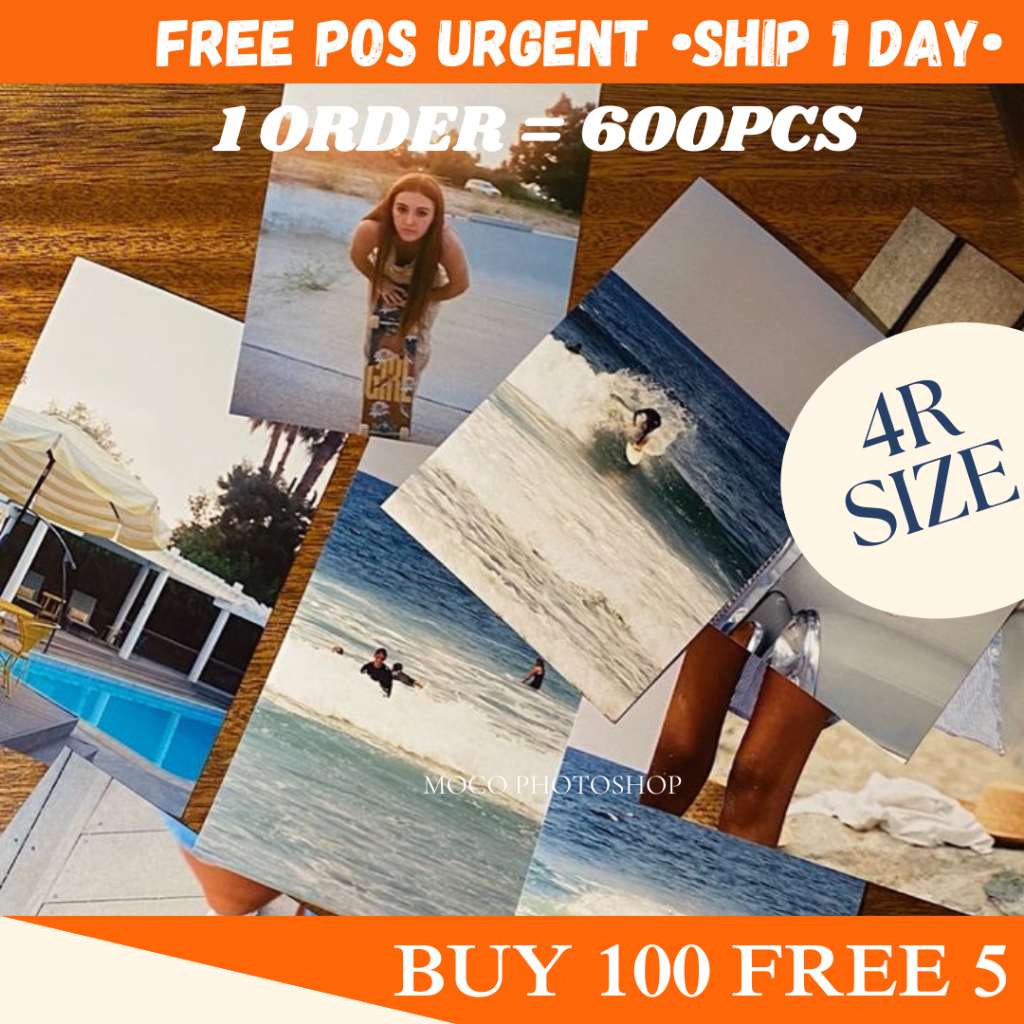 ♥ 1 Order 600pcs -4R♥ ｜HD Quality Baik Cetak Gambar ｜Photo Print｜Glossy ...