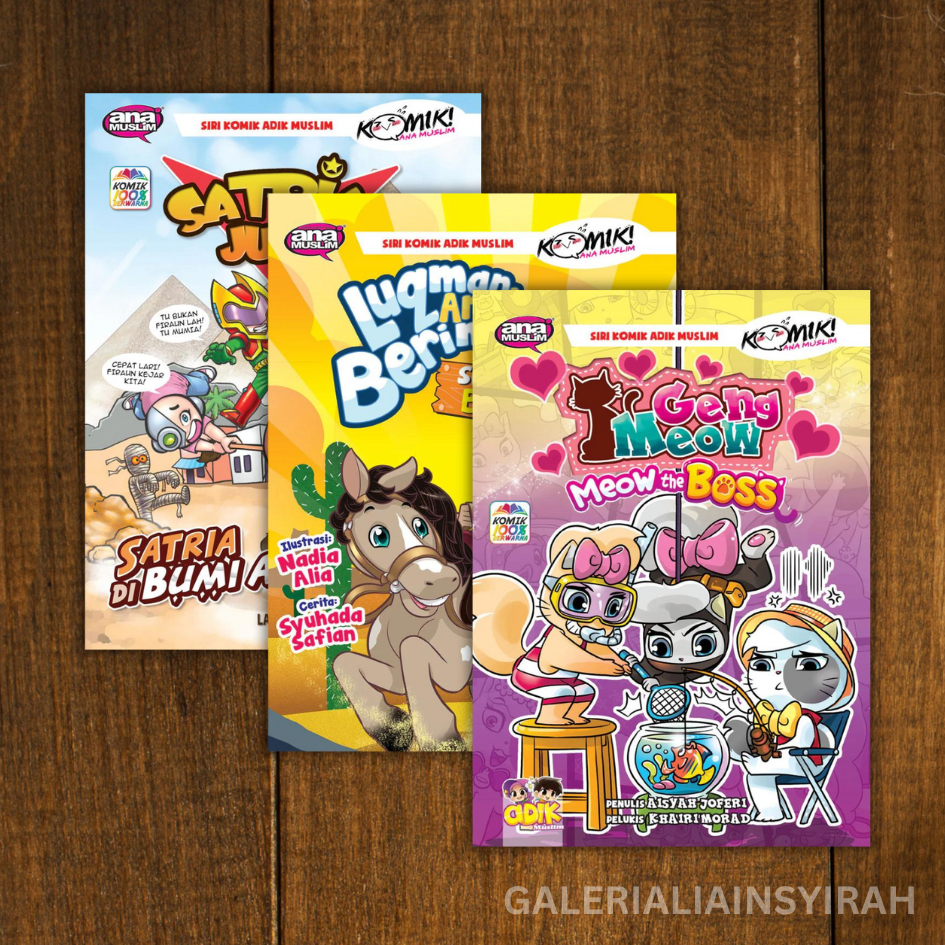 Buku Komik Kanak kanak Ana Muslim Siri Komik Adik Muslim Geng Meow ...