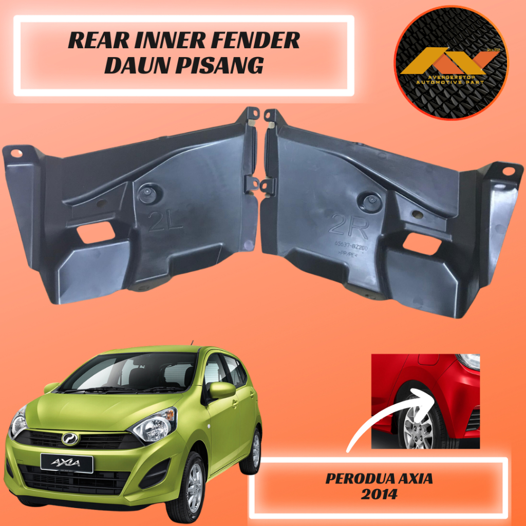 Rear Inner Fender Liner Cover Daun Pisang Perodua Axia 2014 100% New ...