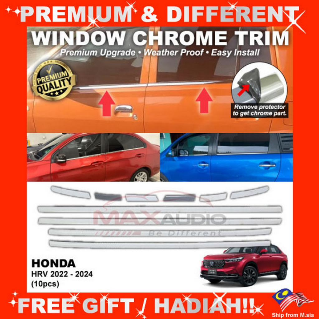 Window Trim Lining Chrome HONDA HRV 2022 - 2024 (10pcs) Car Door Seal ...