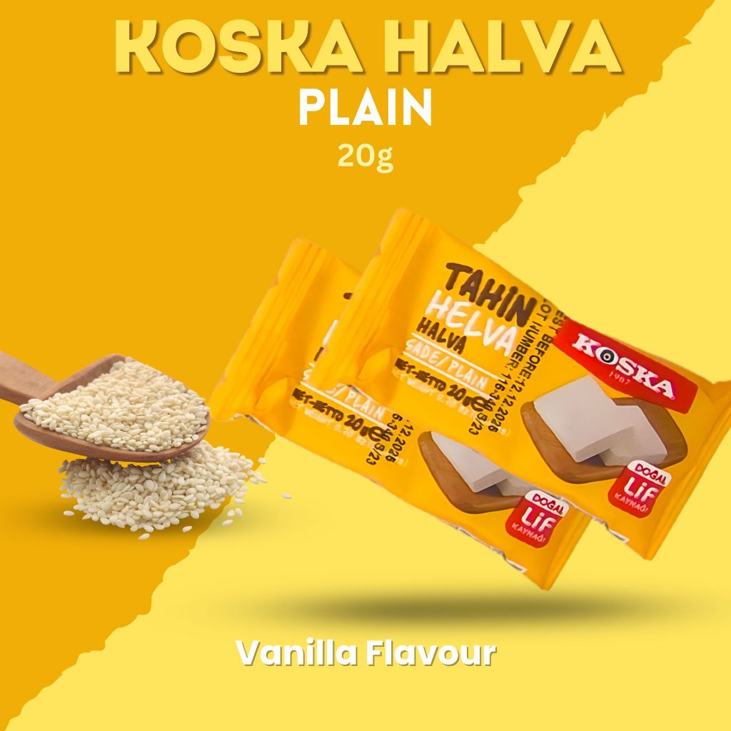 KOSKA TAHINI HALVA PLAIN [ 20g ] Sesame Paste - With Vanilla Flavour ...