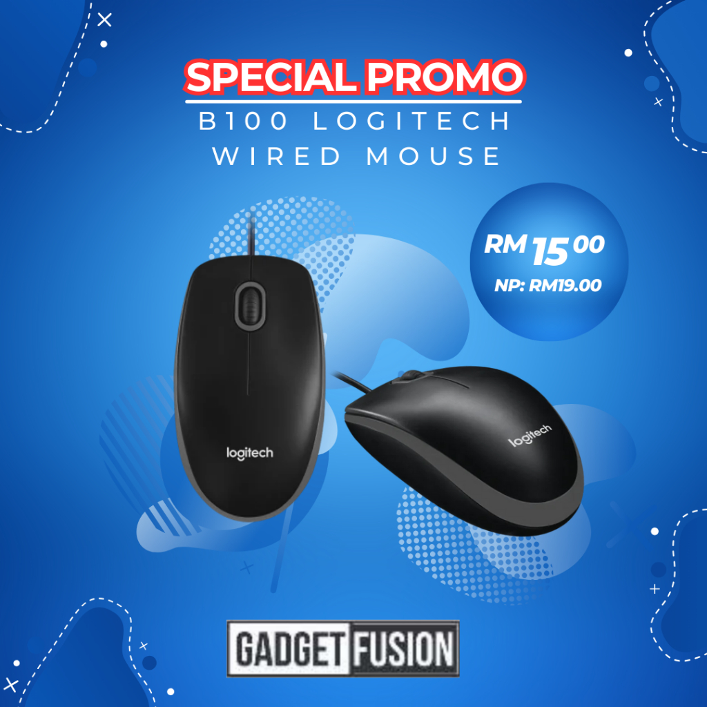 LOGITECH B100 OPTICAL WIRED USB MOUSE | Shopee Malaysia