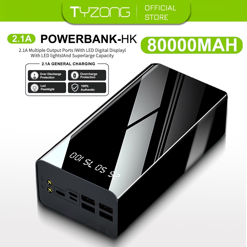 TYZONG Power Bank 12000mAh Portable Charging PowerBank 30000mAh 50000MAH 80000mah 2.1A ...