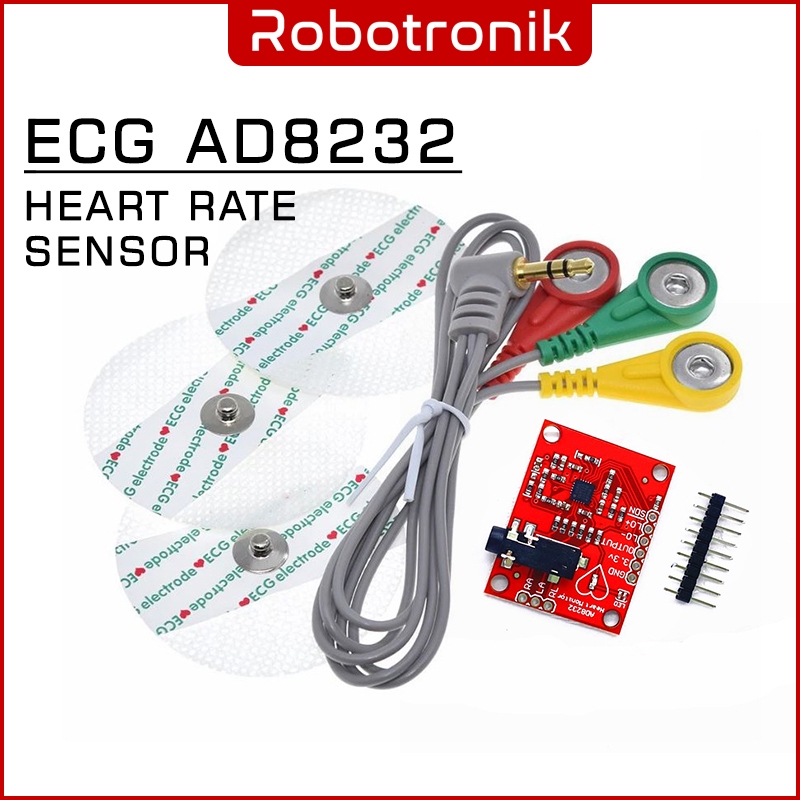 Electrocardiogram Sensor (ECG) Heart Rate Monitor Kit AD8232 | Shopee ...