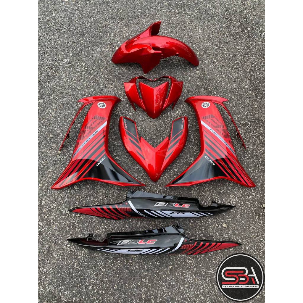 MOTORCYCLE COVERSET LC135 LC V8 RED METALIC BLACK MERAH BATMAN 2015 L8 ...