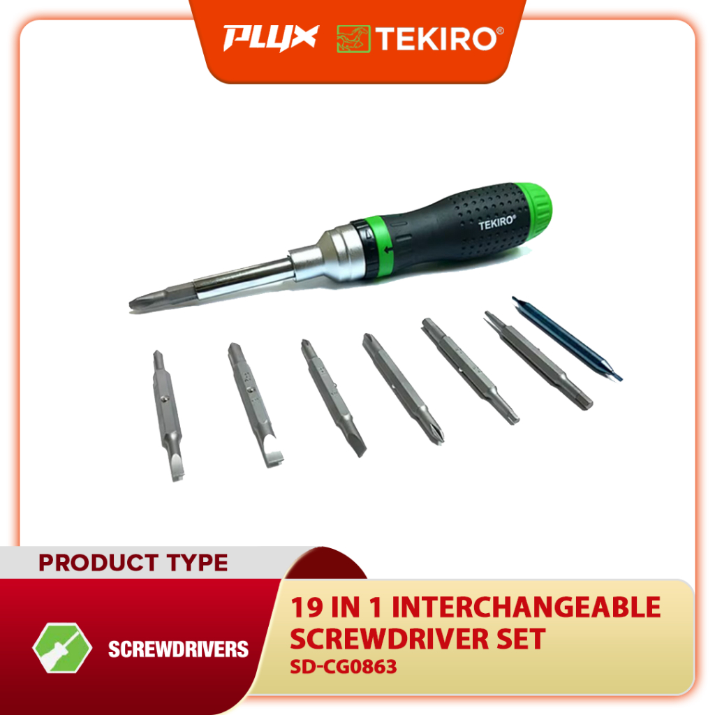TEKIRO 19 IN 1 INTERCHANGEABLE SCREWDRIVER SET ( SD-IS1465 ) | Shopee Malaysia