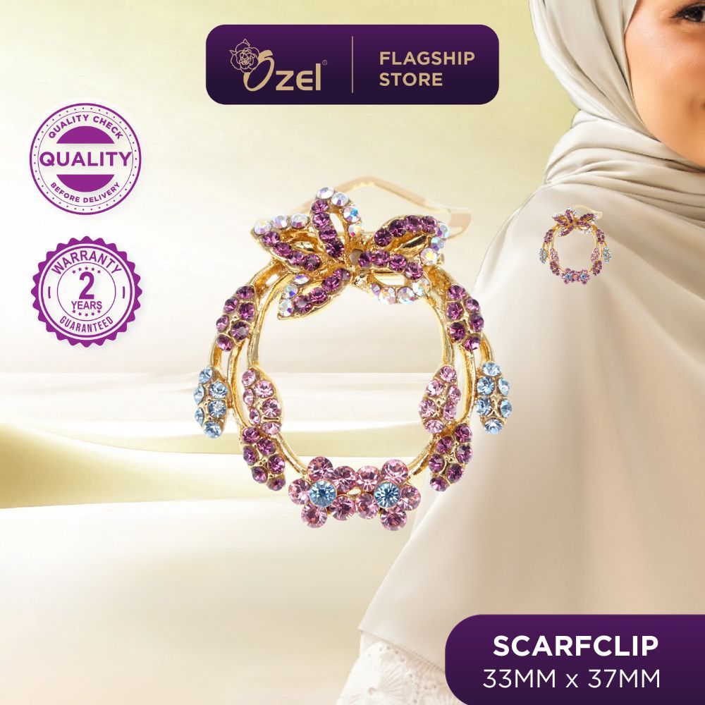 Ozel Brooch Flower Scarf Clip SCB227 | Kerongsang & Pin Tudung, Hijab ...