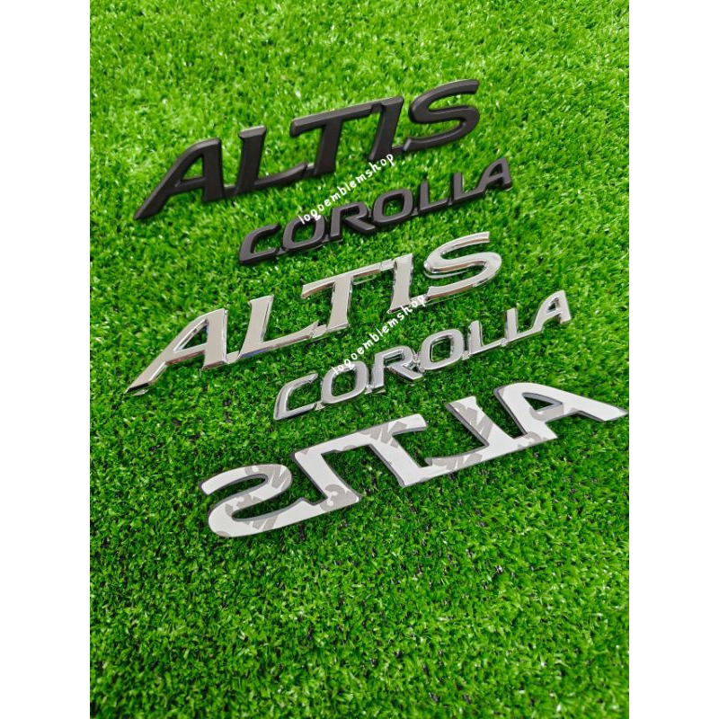 Ready Stock😻 Corolla Altis Logo Emblem Chrome Silver Matte Black (2pcs ...