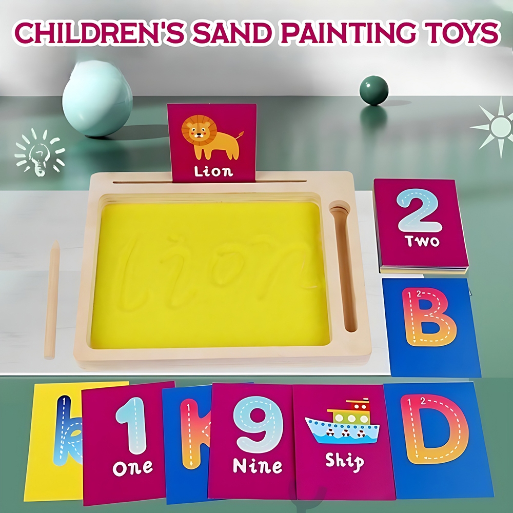 Sand Tracing Tray Wooden Montessori Sand Tray With Lid For Writing ...