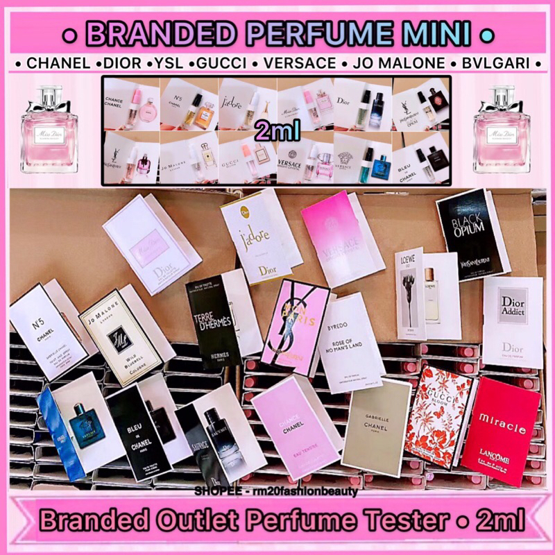 💗 PERFUME • 2ml 💗 Branded Perfume Tester Mini Sample Test Tube ...
