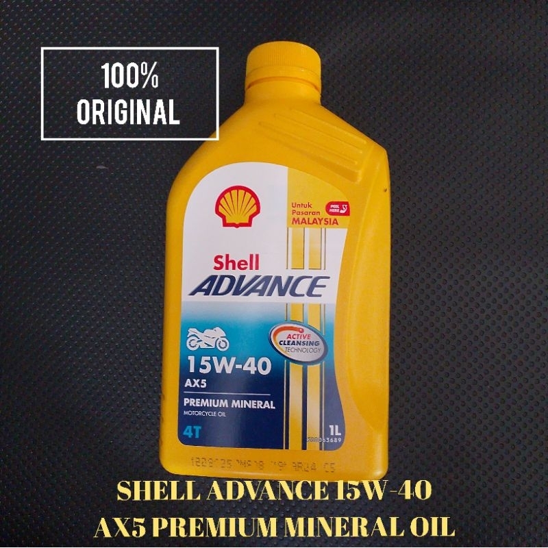 SHELL 4T ADVANCE 15W-40 AX5 PREMIUM MINERAL OIL | Shopee Malaysia