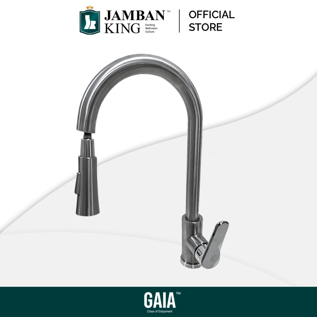 GAIA - Pillar Mounted Stainless Steel 304 Pull Out Kitchen Tap Gun ...