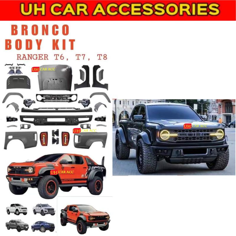 FORD RANGER T6 T7 T8 CONVERT TO BRONCO BODYKIT BUMPER HEAD TAIL LAMP ...