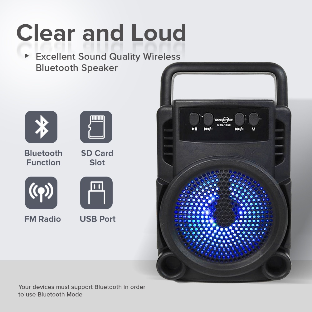 🇲🇾Ready Stock🌟Mini Portable Bluetooth Speaker RGB LED Light Wireless ...