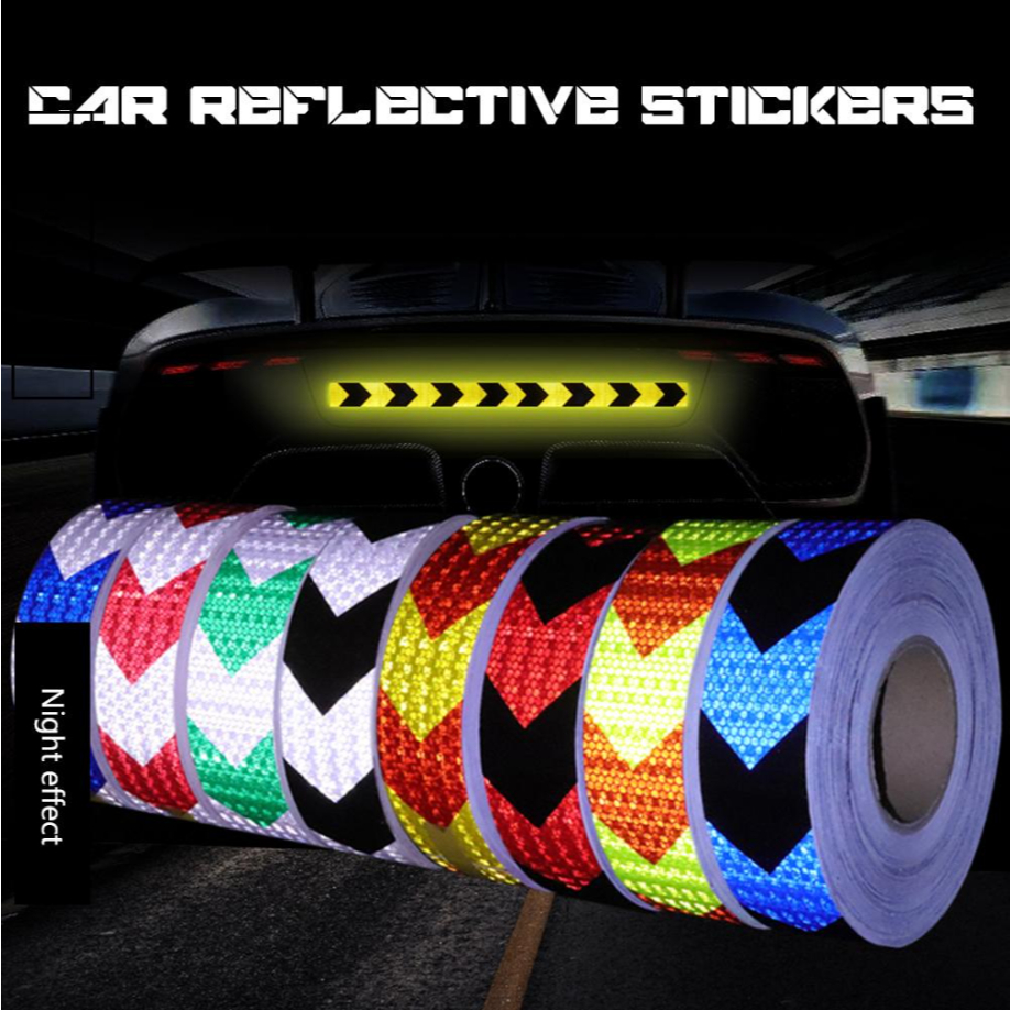 [5cm x 3Meters] Arrow Reflective Sticker Safety Warning Reflect Side ...