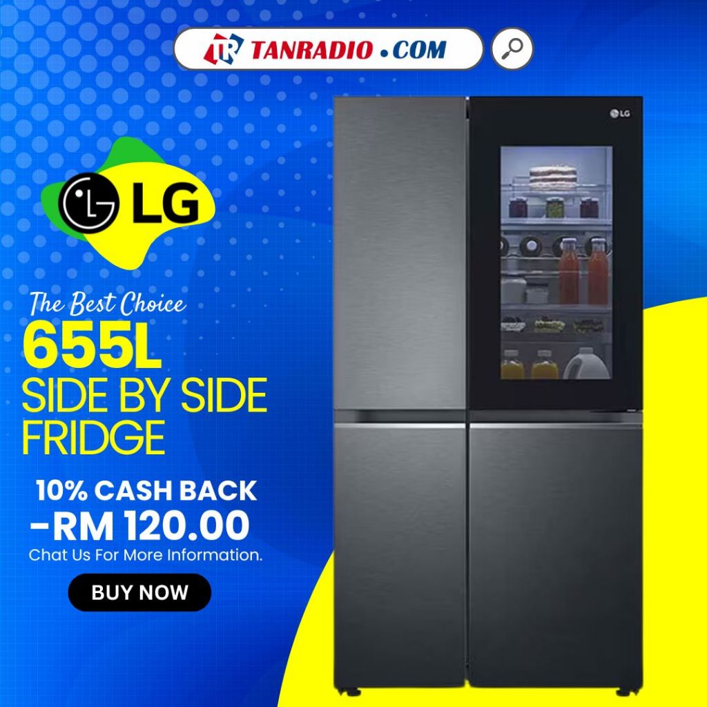 LG 655L SIDE BY SIDE FRIDGE , SMART INVERTER, METAL FRESH, WIFI, KNOCK ...