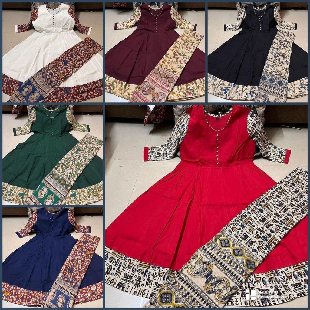 (M To 3XL) New Arrival Cotton Beautiful Kalamkari Printed Fler Kurti ...
