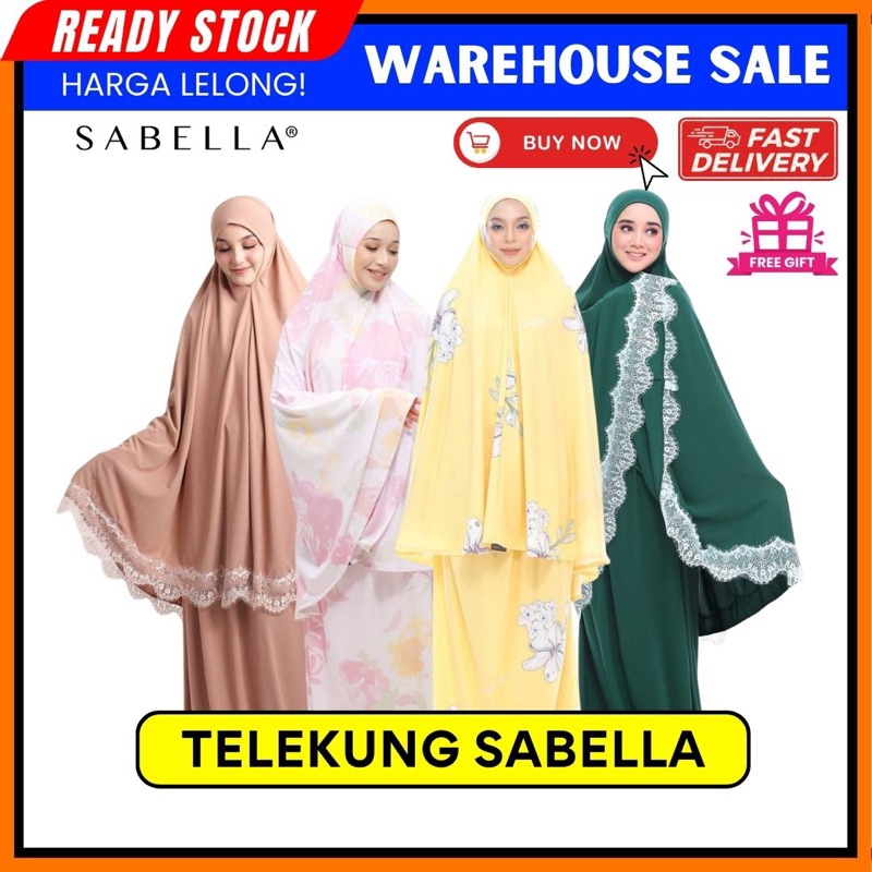 TELEKUNG DEWASA CORAK PASTEL ERMINA & PLAIN LACE AMEENA & KHALEEDA ...