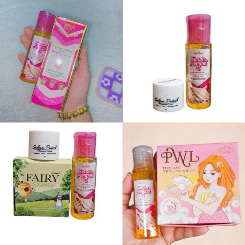 SERUM PEMUTIH C Mix PWL / FAIRY SCRUB / SAKA IBU PUTIH / WNA LOTION ...