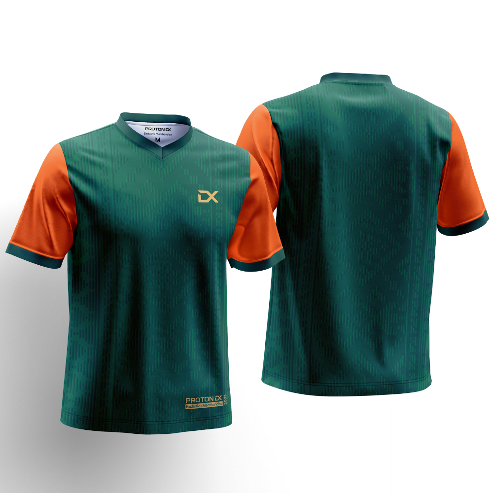 PROTON DX Green and Orange Batik Series V Neck Short Sleeve Jersey | Shopee Malaysia