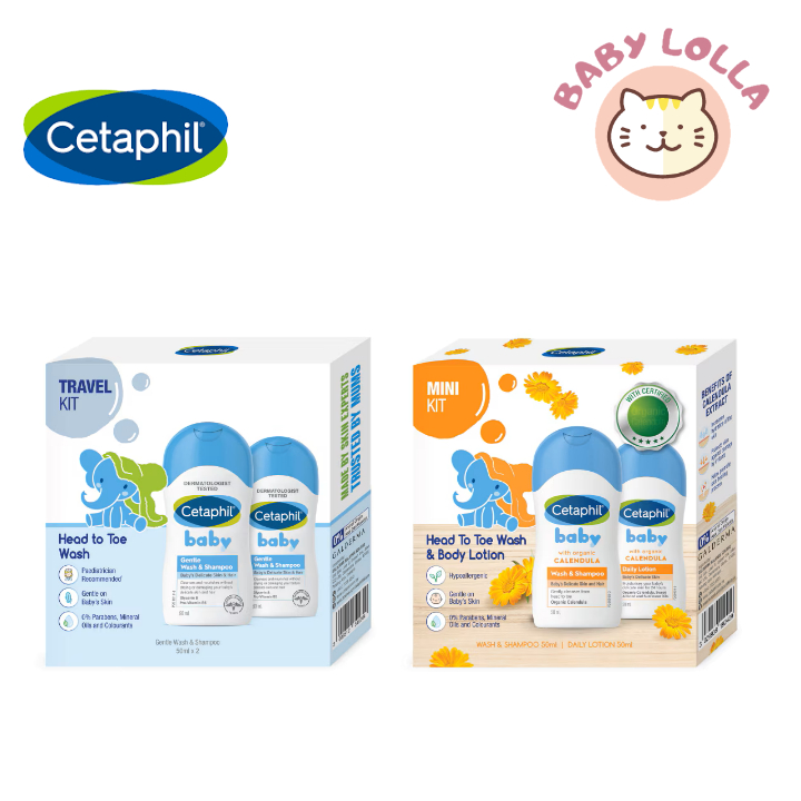 CETAPHIL Baby Trial Kit (Baby Wash & Shampoo 50mL 2x) & Calendula Trial ...