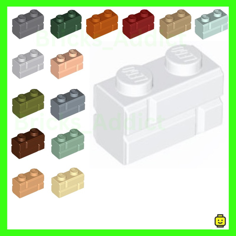 LEGO PARTS (GENUINE) 98283 Brick Modified 1x2 with Masonry Profile Assorted Colours | Shopee ...