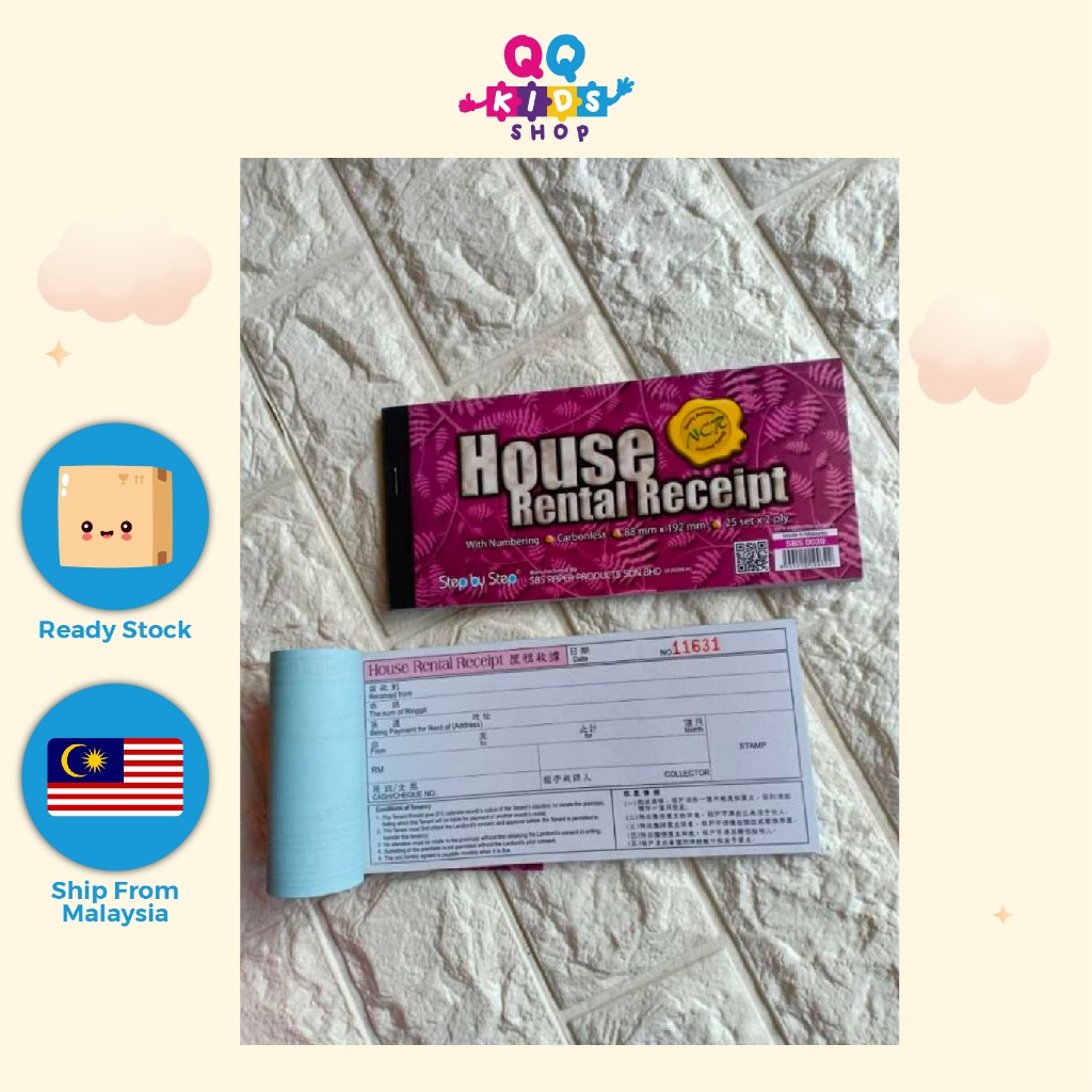 Ncr House Rental Receipt 25Set X 2Ply Buku Resit Receipt Book | Shopee ...