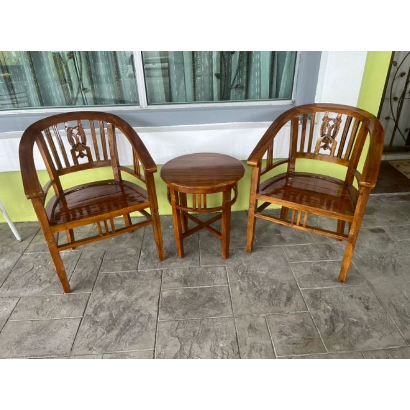 Set kerusi jati batawi ukir/kerusi jati batawi kayu jati | Shopee Malaysia