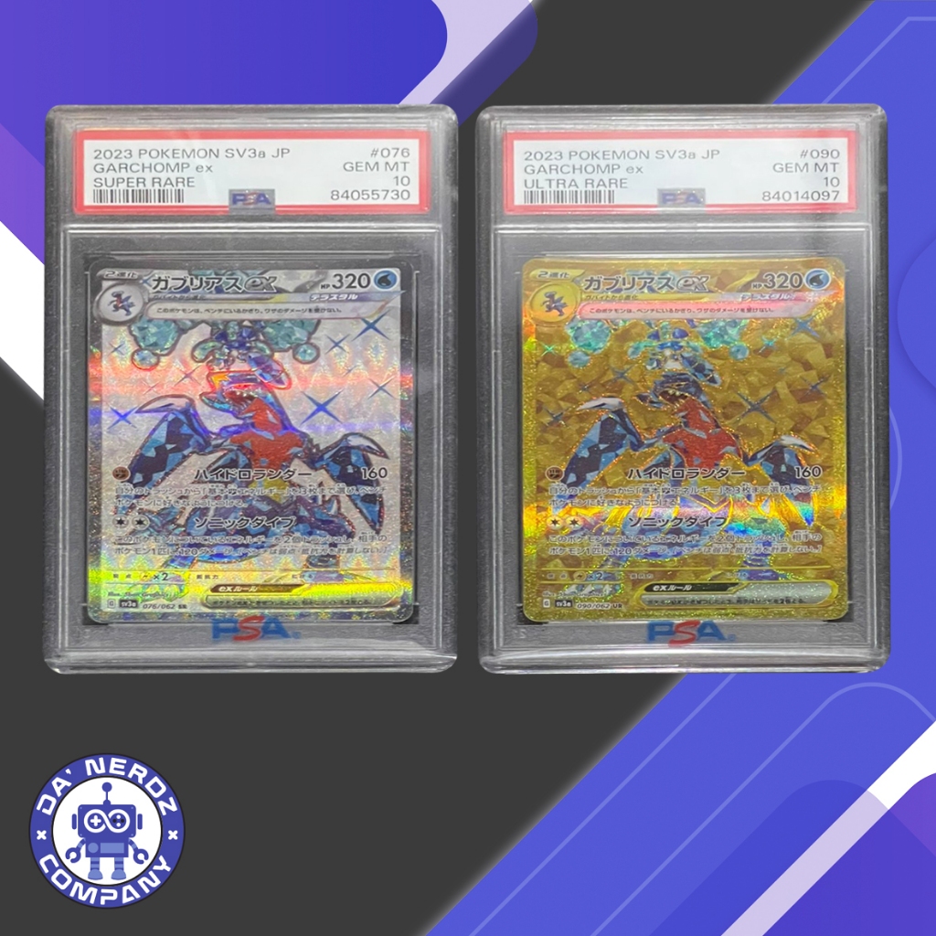2023 Pokemon SV3a Japanese Garchomp ex Super Rare & Garchomp ex Ultra Rare PSA Graded GEM MINT ...