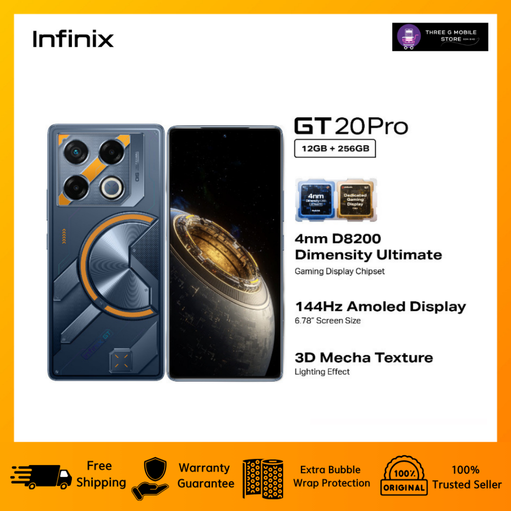 Infinix GT20 PRO 256GB+12GB(UP TO 24GB) MediaTek D8200 4nm + Gaming ...