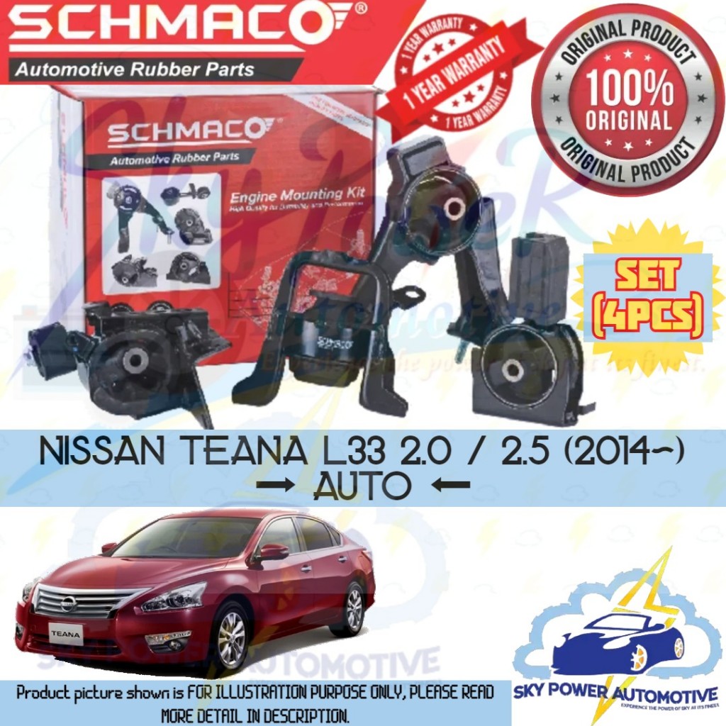 NISSAN TEANA L33 2.0 / 2.5 (2014~) ( AUTO ) SCHMACO ENGINE MOUNTING ( SET ) | Shopee Malaysia