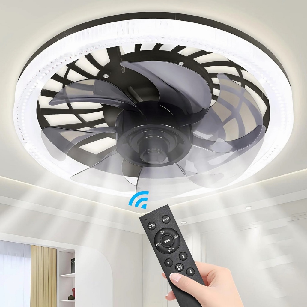 Led Fan Light Smart Remote Control Ceiling Fan With Light E27 For ...
