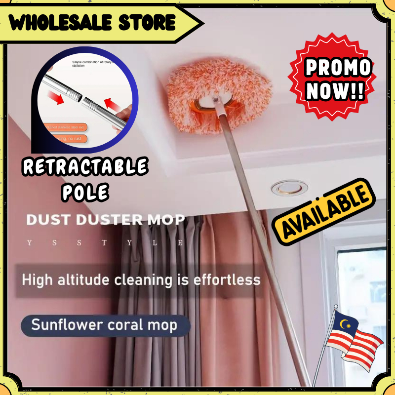 Ceiling Mop Fan Dust Pengelap Mop Lantai Adjustable Extendable ...