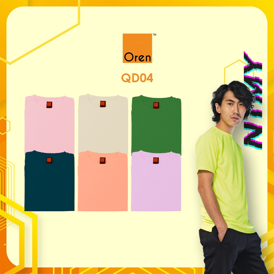 Oren Sport QD04 NTMY.os Quick Dry Cool Fit Microfiber Unisex Round Neck ...