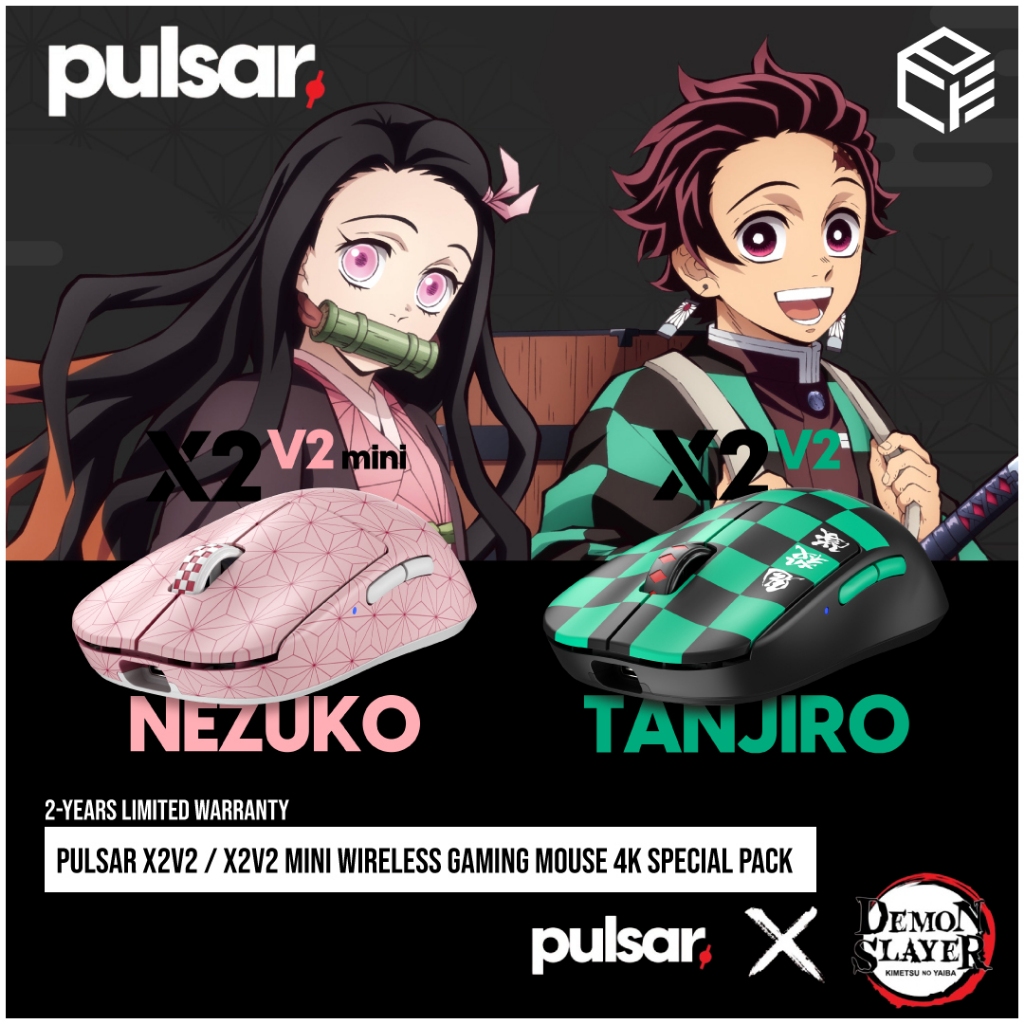 Pulsar X2V2 / X2V2 Mini Wireless Gaming Mouse 4K Special Pack - Tanjiro ...