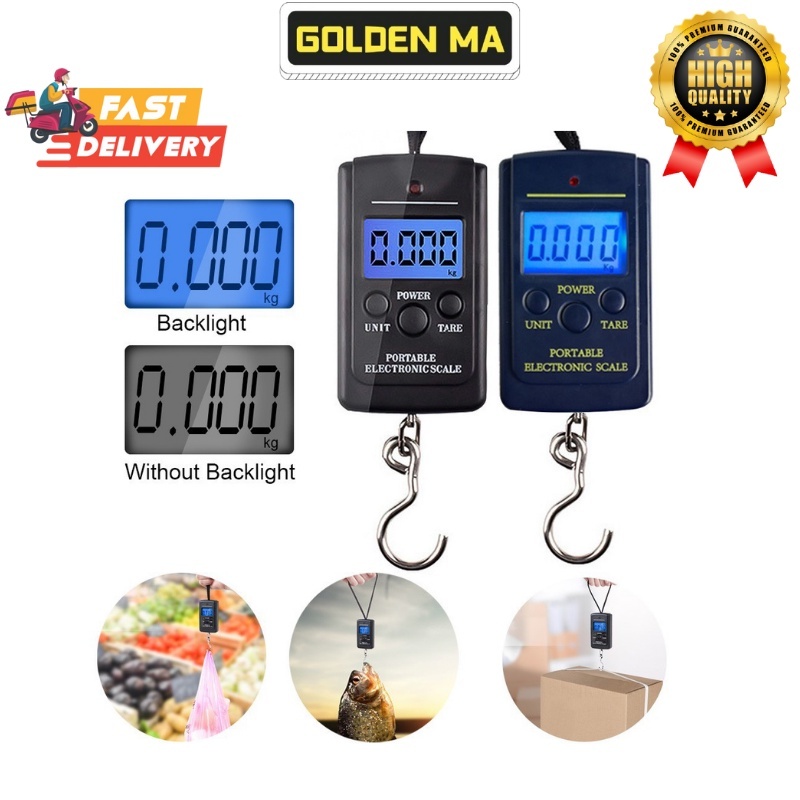 LCD Display | Portable Hanging Weight Scale | Timbang Beg Penimbang ...