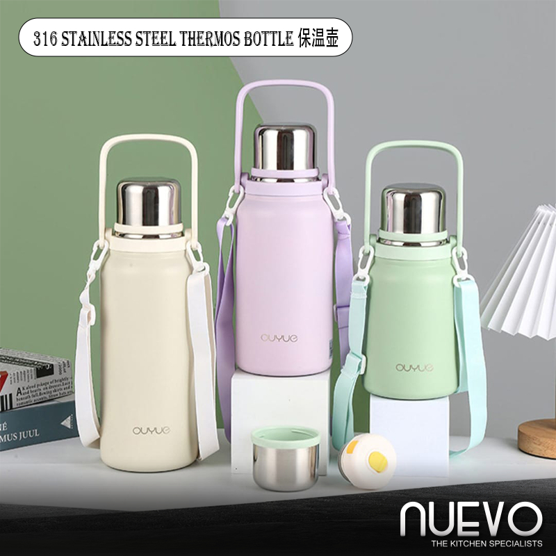 900ml/1200ml/1500ml OUYUE 316 Stainless Steel Thermos Bottle Large Capacity Insulated Cup With ...