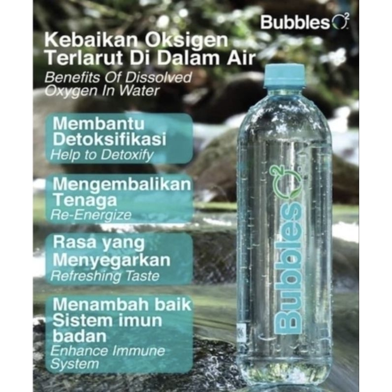 Bubble O2 Air Minuman Mineral Beroksigen Memberi Tenaga 800ml | Shopee ...
