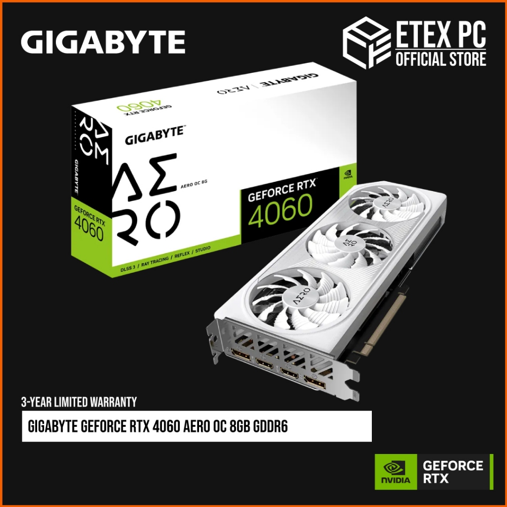 GIGABYTE GeForce RTX 4060 AERO OC 8GB GDDR6 # GV-N4060AERO OC-8GD | Shopee Malaysia