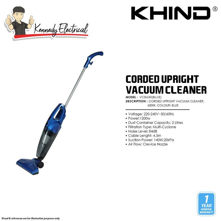 Khind CORDED UPRIGHT VACUUM CLEANER 600W VC8630 | Shopee Malaysia